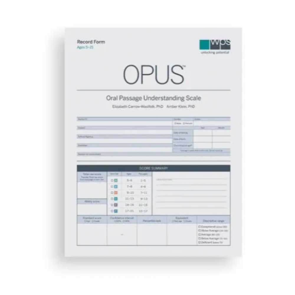 (OPUS) Oral Passage Understanding Scale - Fu Kang Healthcare Online Shop