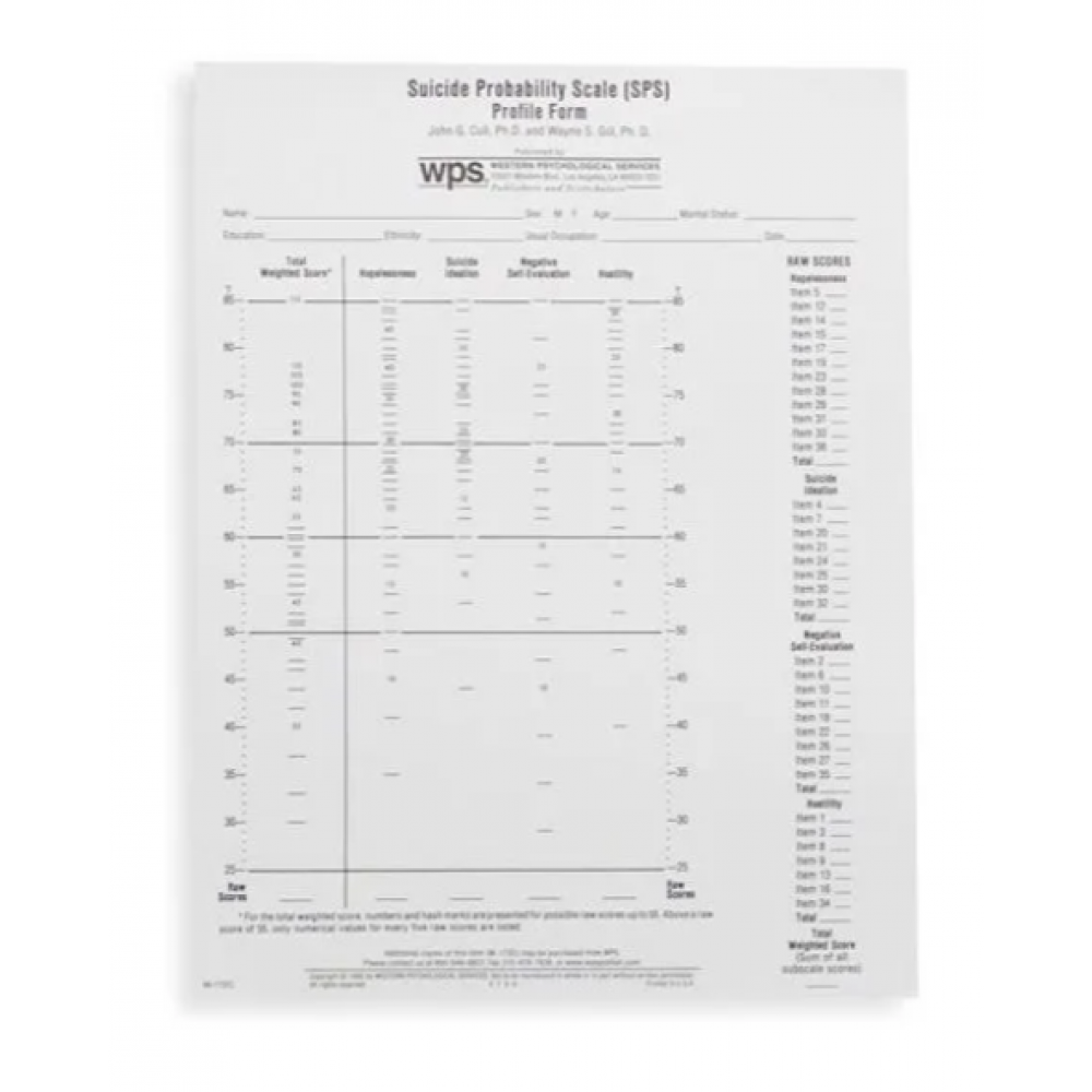 (SPS) Suicide Probability Scale - Fu Kang Healthcare Online Shop