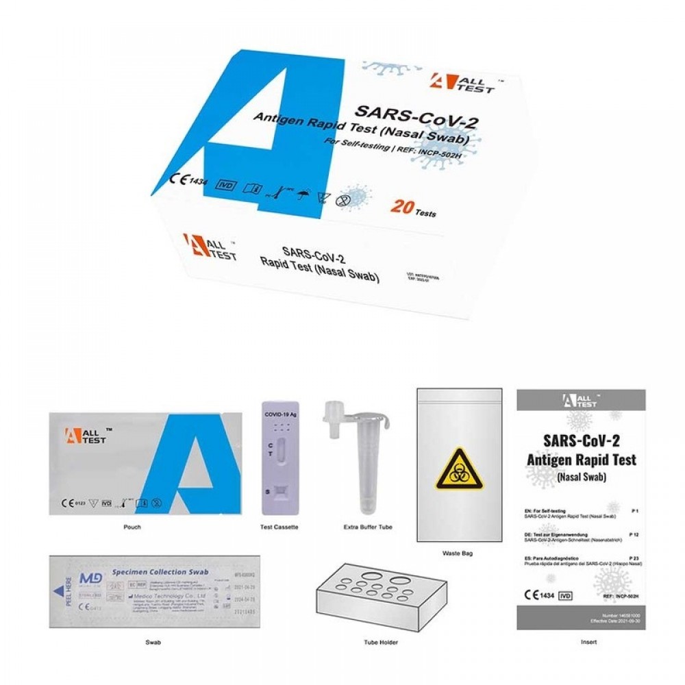 Alltest COVID-19 ART Antigen Rapid Test Kit - 5/20 tests/box - Fu Kang ...