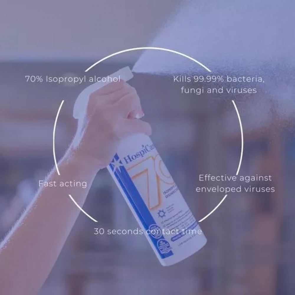 HospiCare 70% IPA Disinfectant Spray 500ml Contain 70% Isopropyl ...