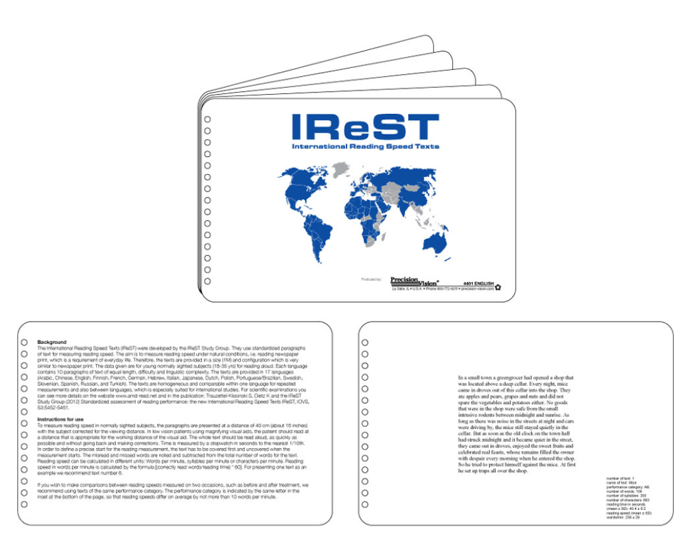IReST Reading Speed Test (Multiple Languages) - Vision - Evaluation ...